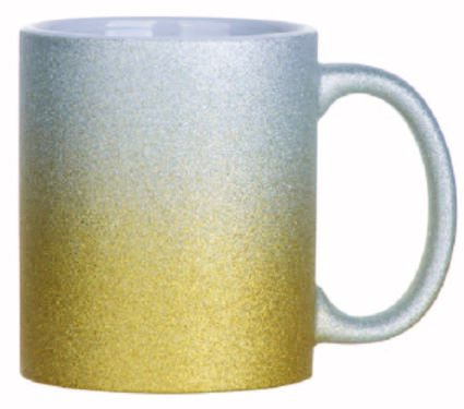 Blank 11oz. Glitter Mug for Sublimation Printing (Silver/Gold)