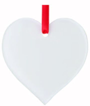 Blank Acrylic HEART Ornament for Sublimation Printing